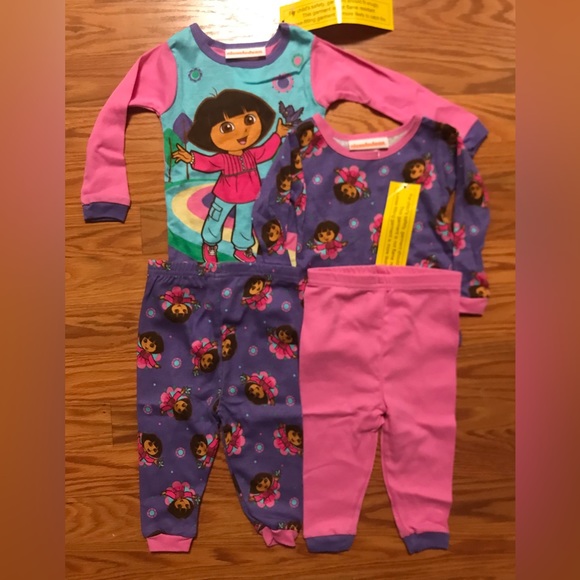 Nickelodeon | Matching Sets | Dora The Explorer 4 Piece Long Pajama Set ...